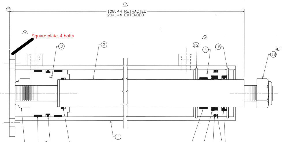 3320000010 - Rollback Cylinder Assembly 8ft x 3.0in » XES Motors